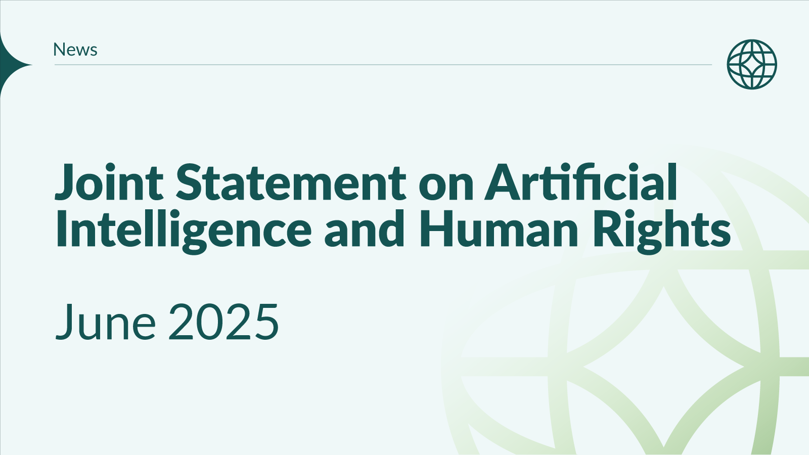 Joint Statement on Artificial Intelligence and Human Rights (2025 ...